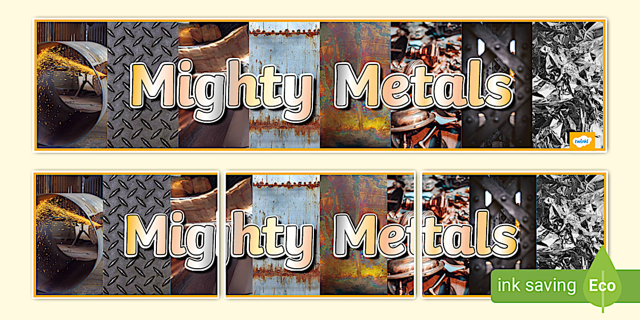 Mighty Metals Display Banner (Teacher-Made) - Twinkl