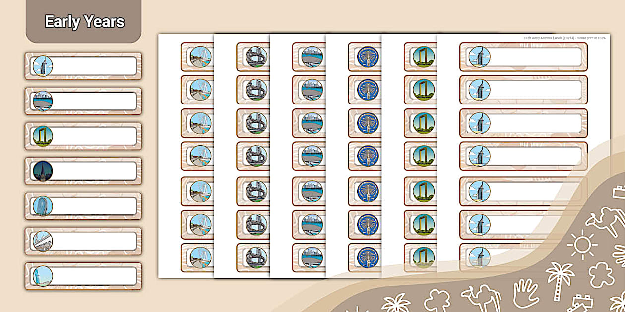 UAE Landmarks Name Tags (teacher made) - Twinkl