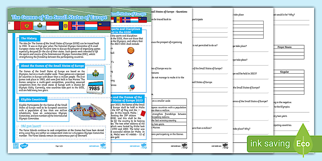 Reading Comprehension - The Games of the Small States of Europe