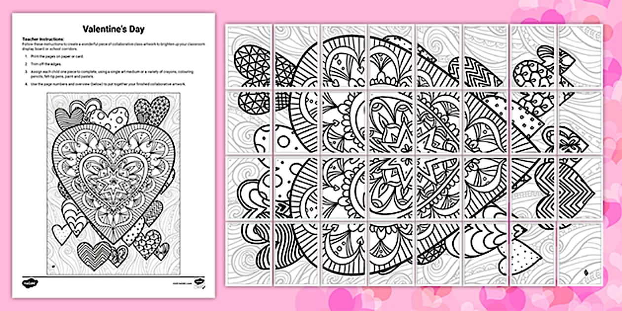 Valentine's Day Collaborative Art Project (teacher made)