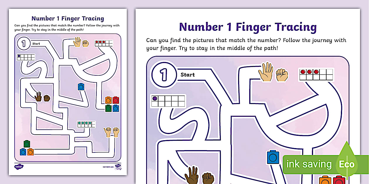 👉 Subitising Number 1 Finger Tracing Activity - Twinkl