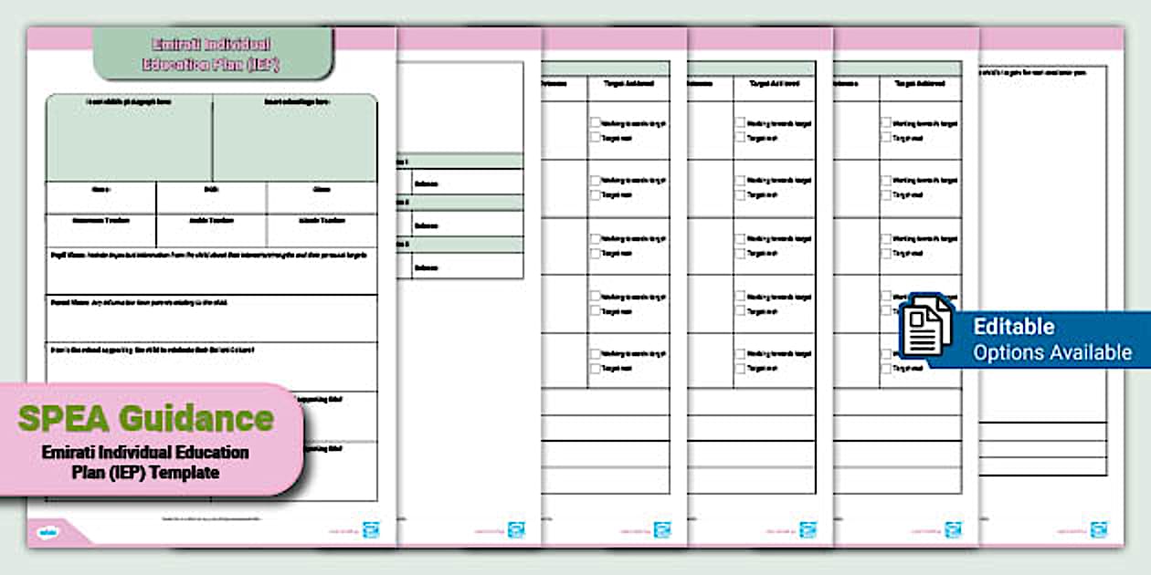SPEA Guidance - Emirati Individual Education Plan (IEP) Template