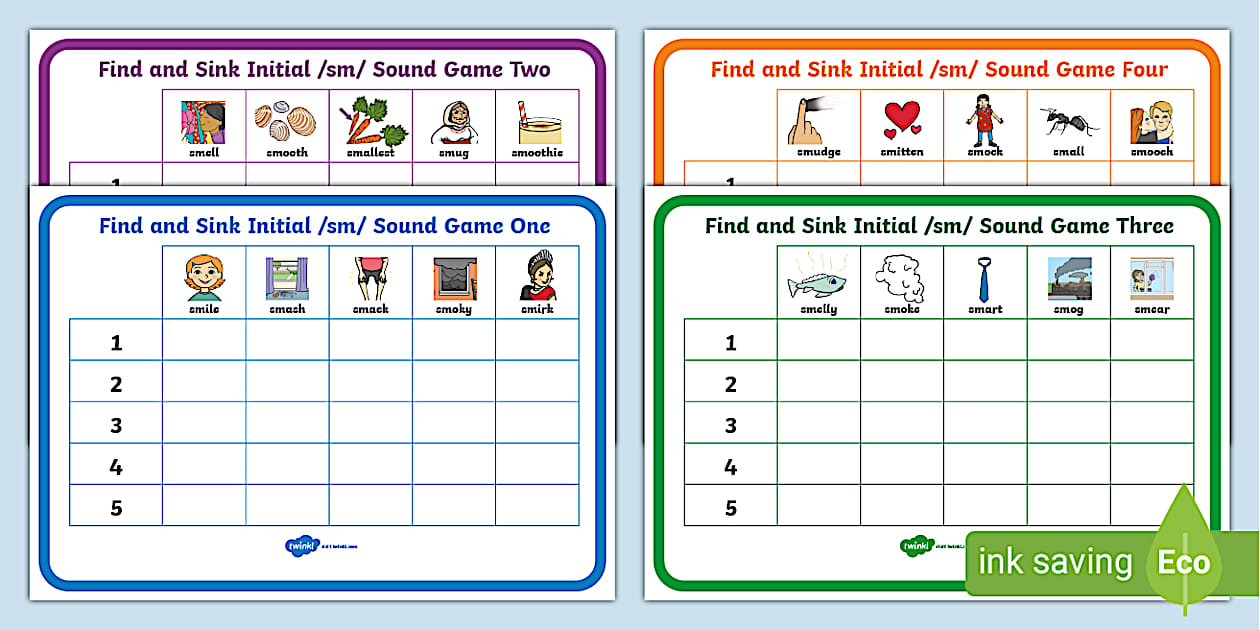 Find and Sink /sm/ Sound Game - Speech and Language - Twinkl