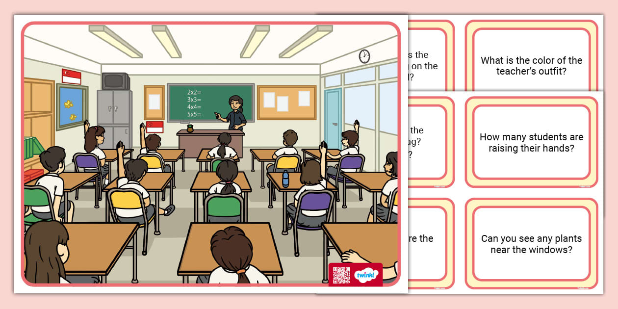 Singapore Back to School Scene Cards (teacher made) - Twinkl