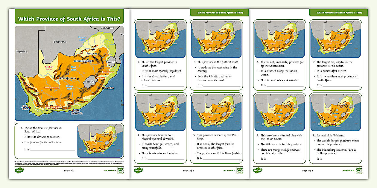 Which province of South Africa is this? - Activity Sheet