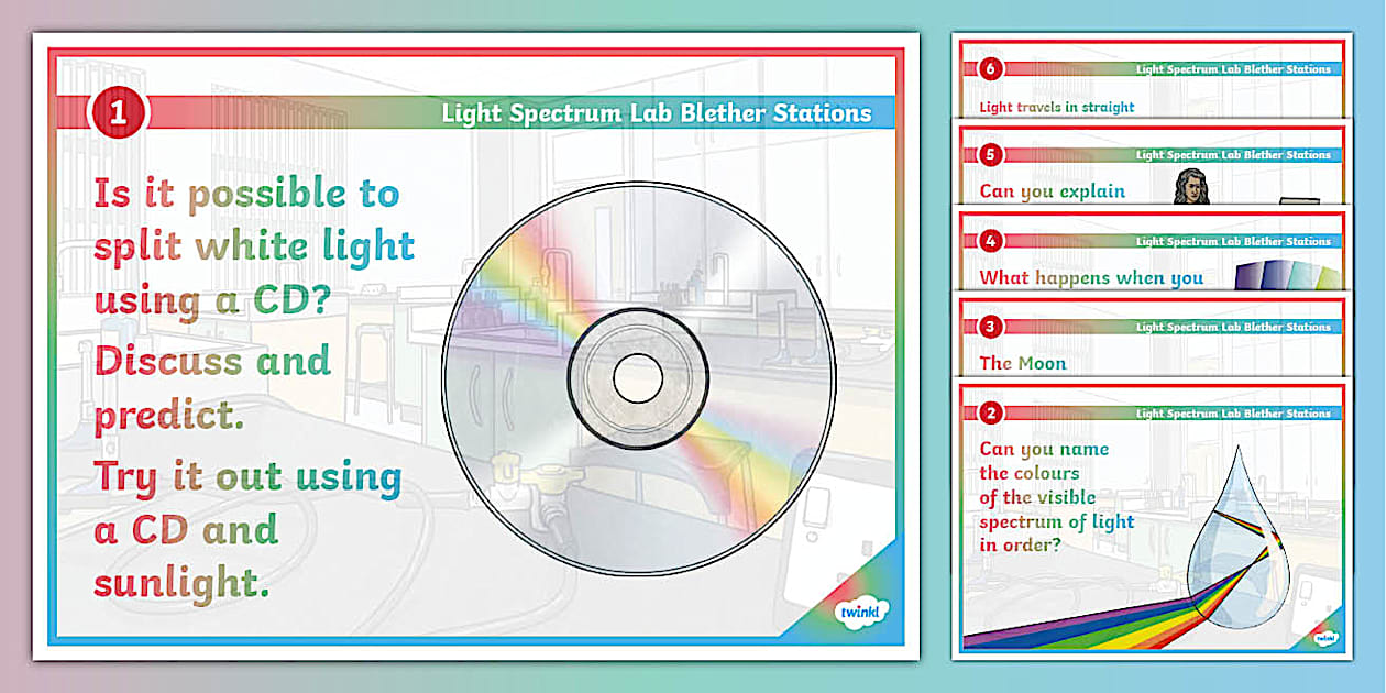 Light Spectrum Lab Blether Stations (teacher made) - Twinkl