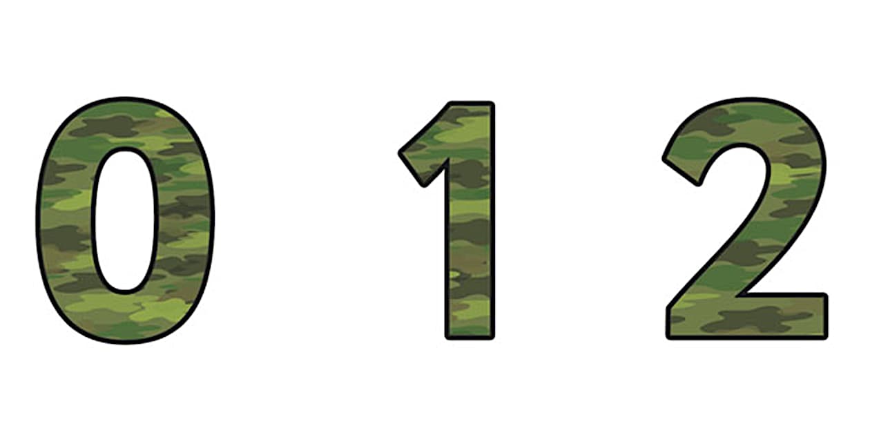 Camouflage Display Numbers (small) (Teacher-Made) - Twinkl