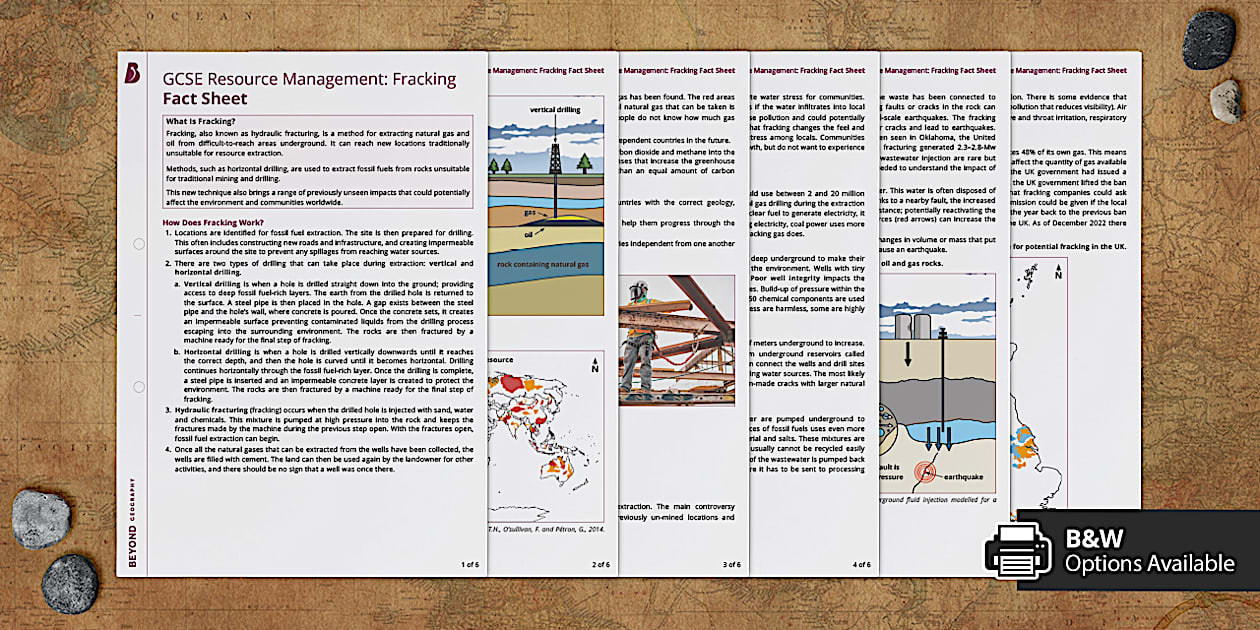 GCSE Resource Management: Fracking Fact Sheet - Twinkl