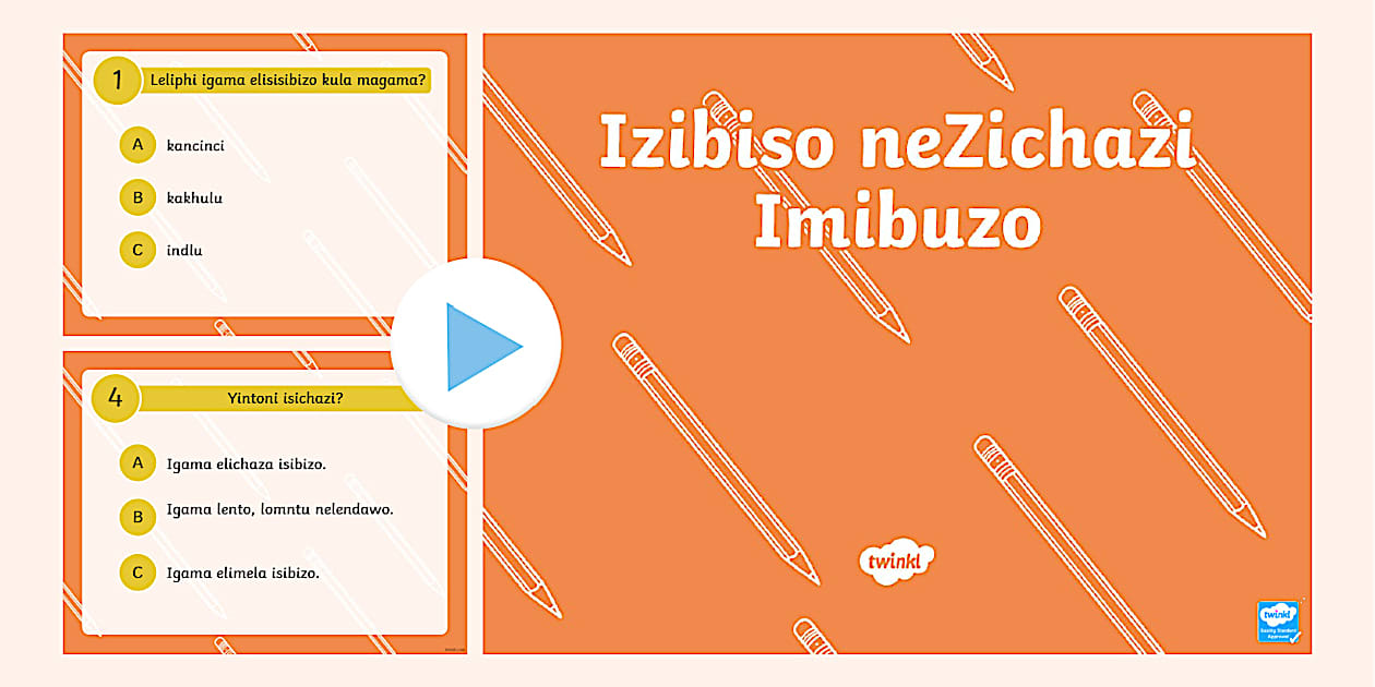 Izibizo neZichazi Imibuzo PowerPoint (teacher made) - Twinkl