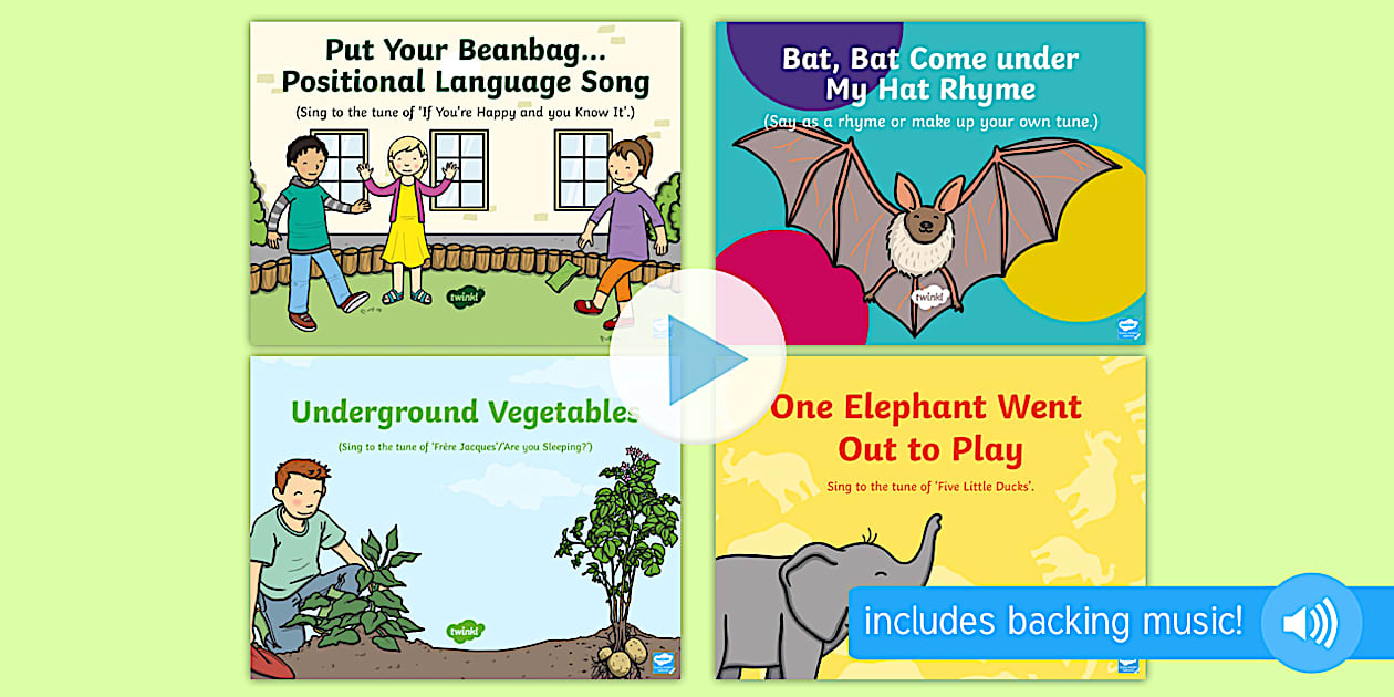 On and Under Concept Songs and Rhymes PowerPoints Pack