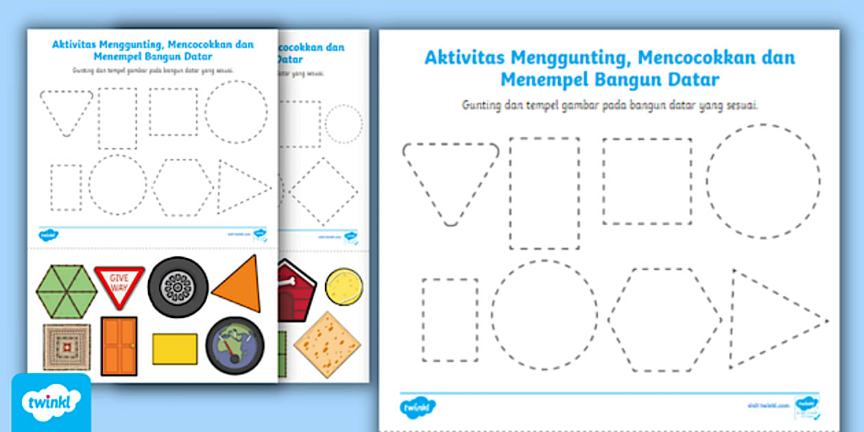 Printable Gunting Tempel Bangun Datar: Mengenal Bentuk 2D