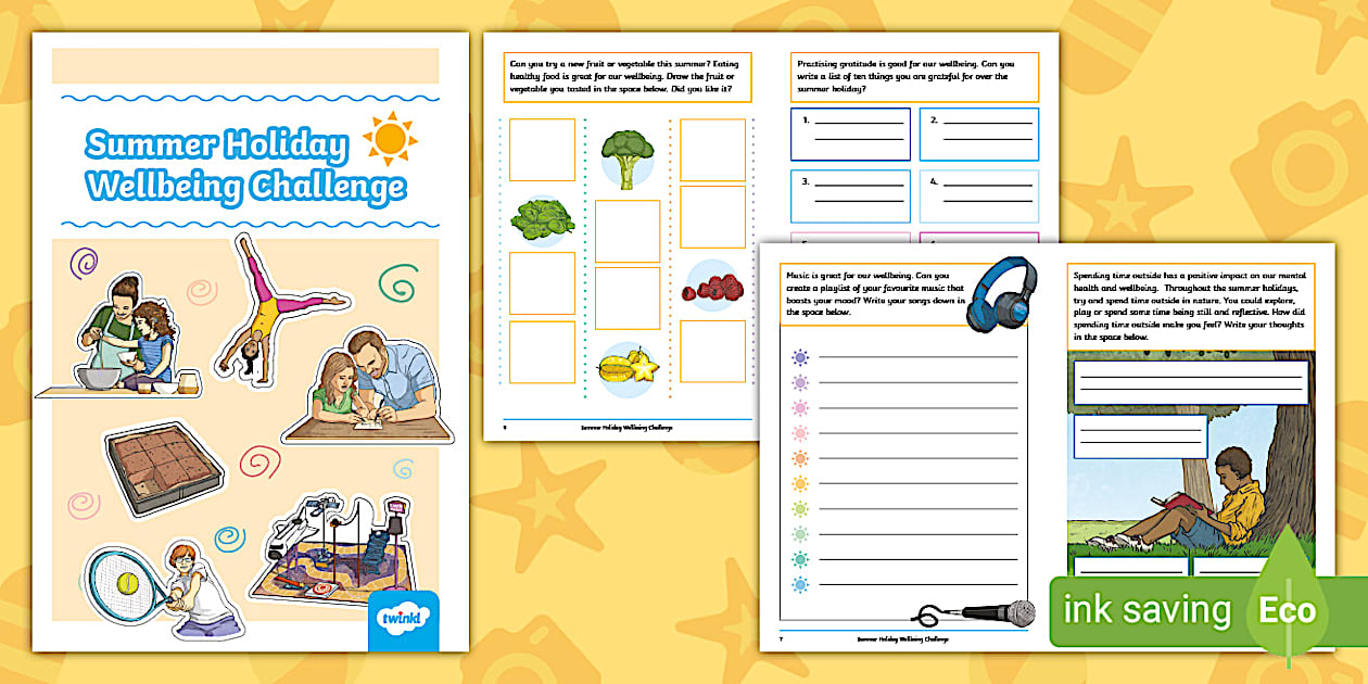 Summer Holiday Wellbeing Challenge (teacher made) - Twinkl