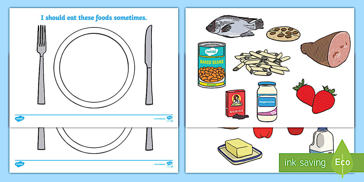 Printable Healthy and Unhealthy Food Worksheet (PDF)