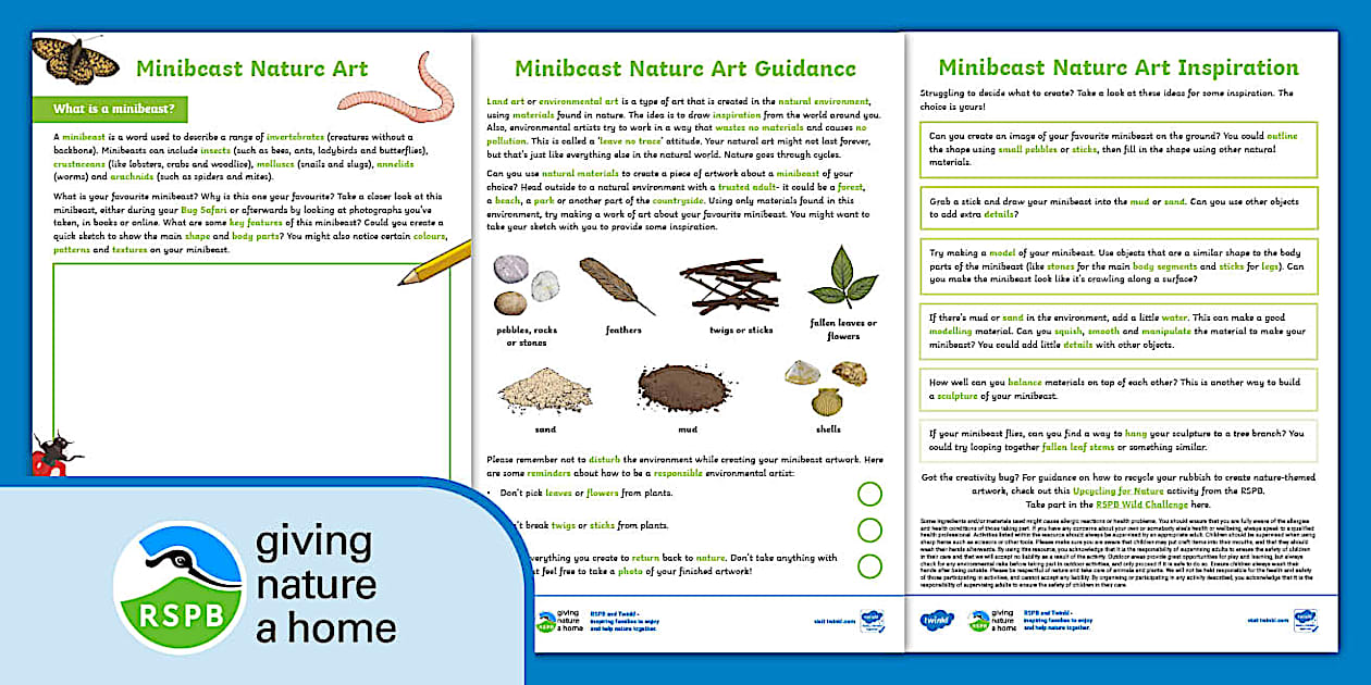 FREE! - Minibeast Nature Art (Ages 7 - 11) (teacher made)