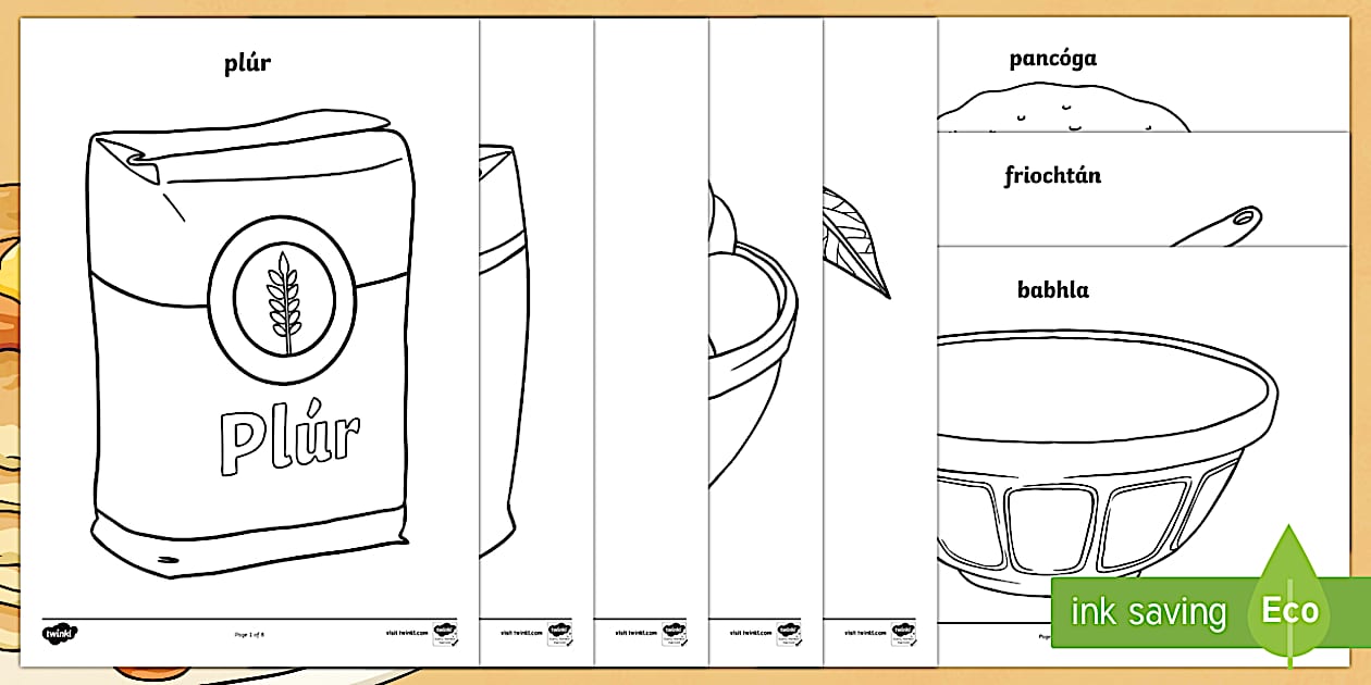 Pancake Tuesday Colouring Pages | 1st and 2nd Class - Twinkl