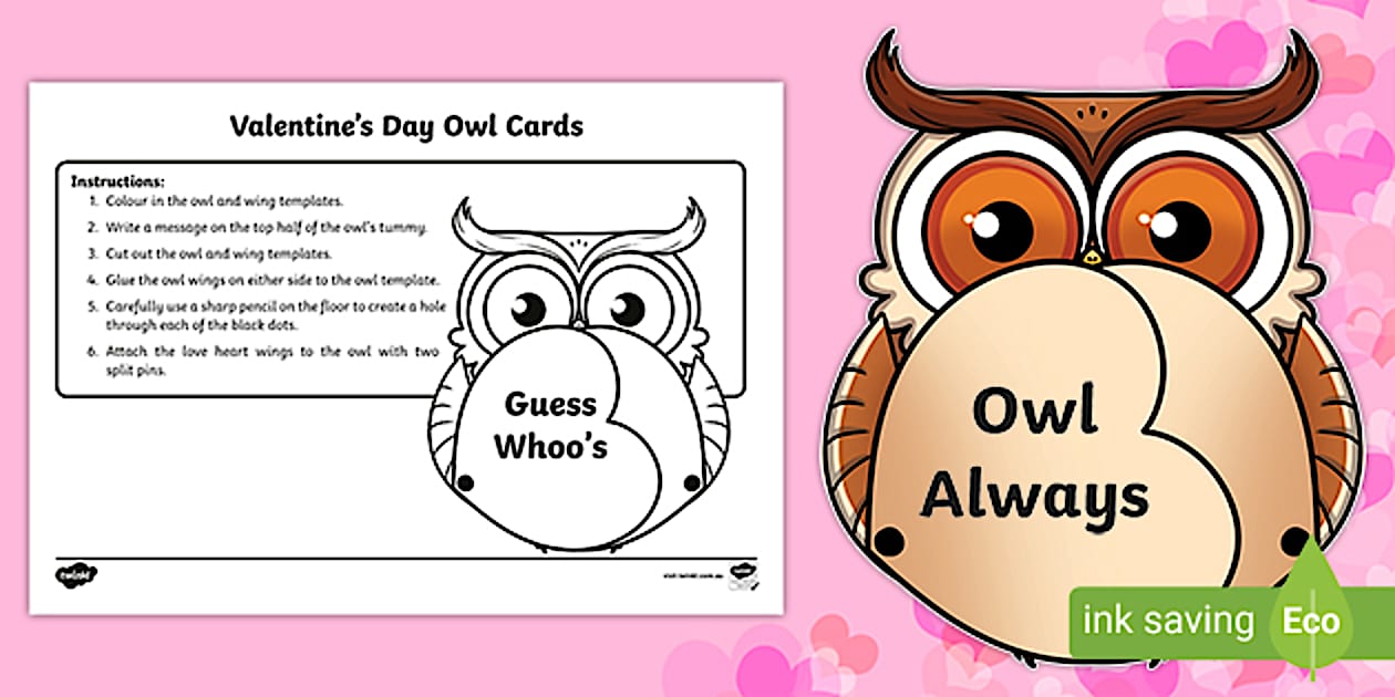 Editable Valentine's Day Owl Cards (Teacher-Made) - Twinkl