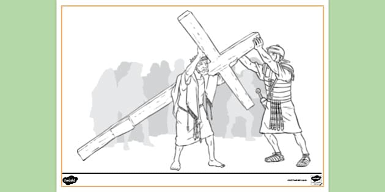 Printable Stations of the Cross Colouring Page PDF - Twinkl