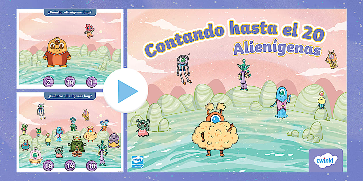 Juego para contar hasta el 20 - Alienígenas - Twinkl