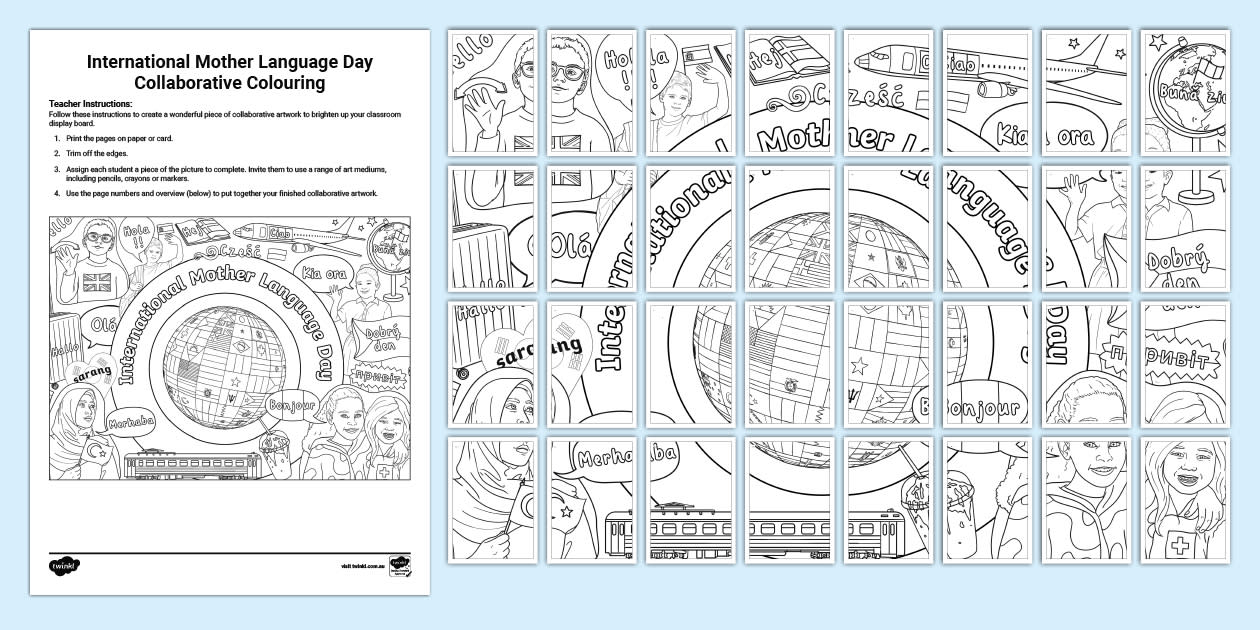 International Mother Language Day Collaborative Colouring