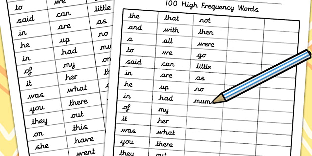 High Frequency Words Writing Practice Worksheet - Twinkl