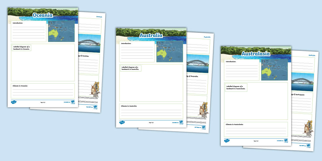 * NEW * KS2 Oceania Non-Chronological Report Template