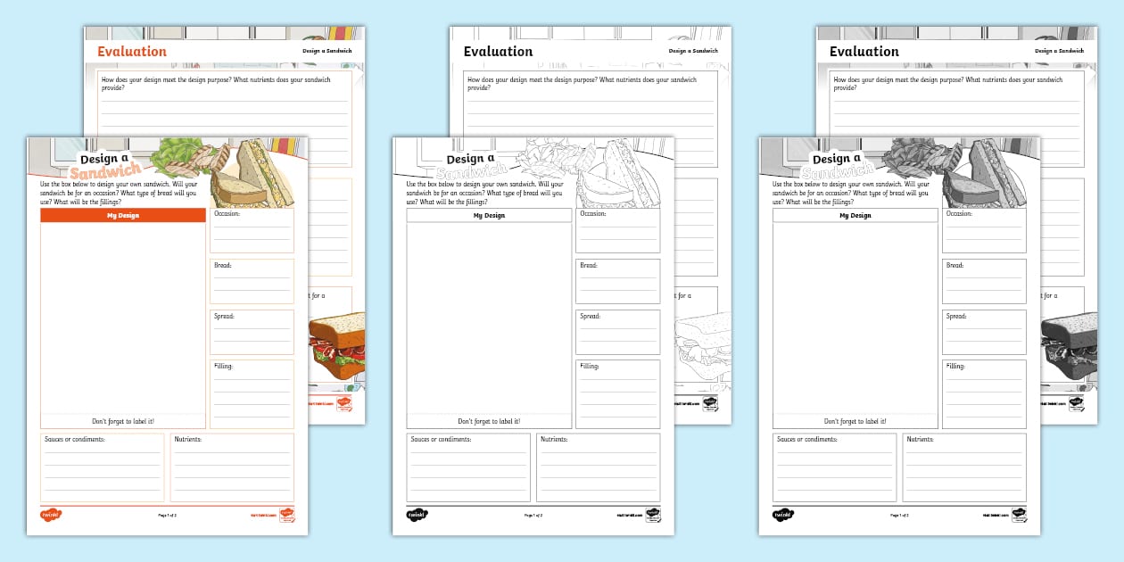 KS2 Design a Sandwich Worksheet (teacher made) - Twinkl