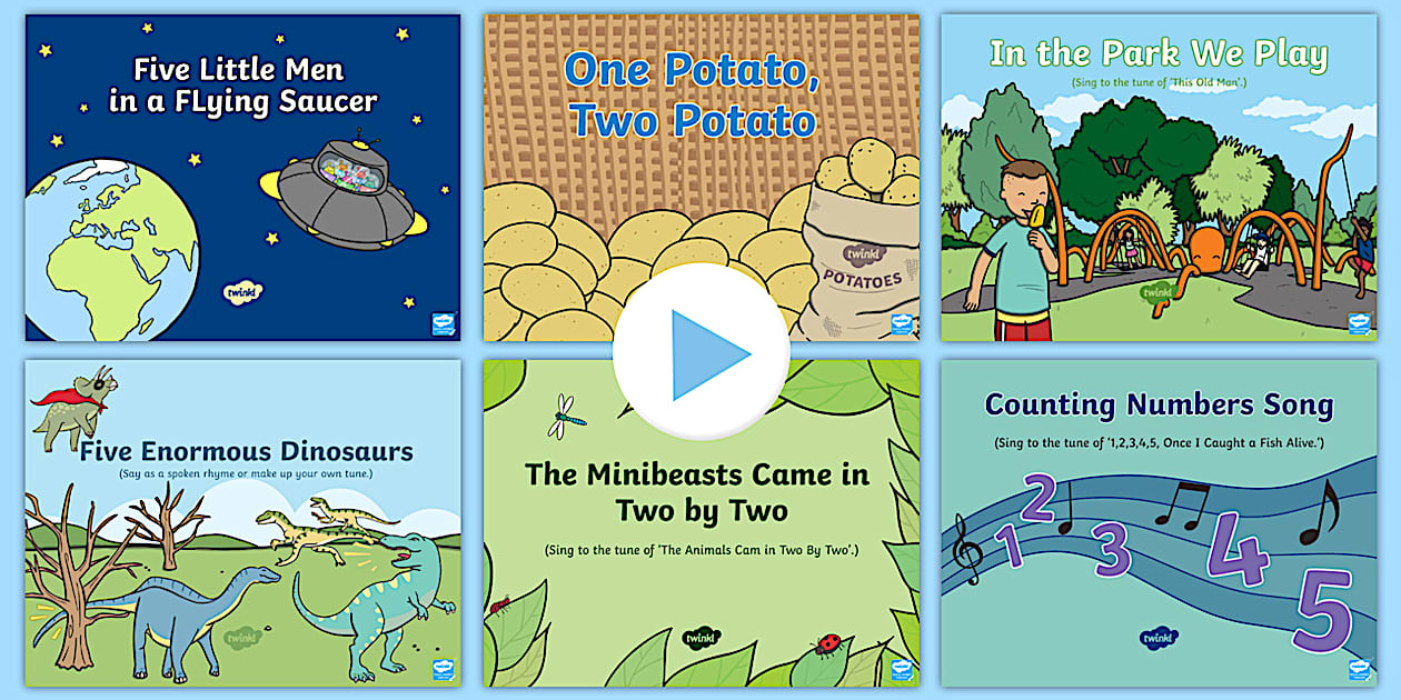 Number Ordering Songs and Rhymes PowerPoints Pack - Twinkl