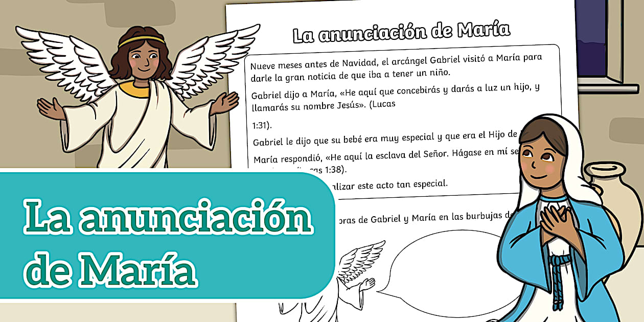 Ficha de actividad: La anunciación de María | Twinkl