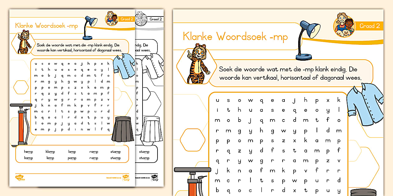 Graad 2 Klanke Woordsoek -mp (Teacher-Made) - Twinkl