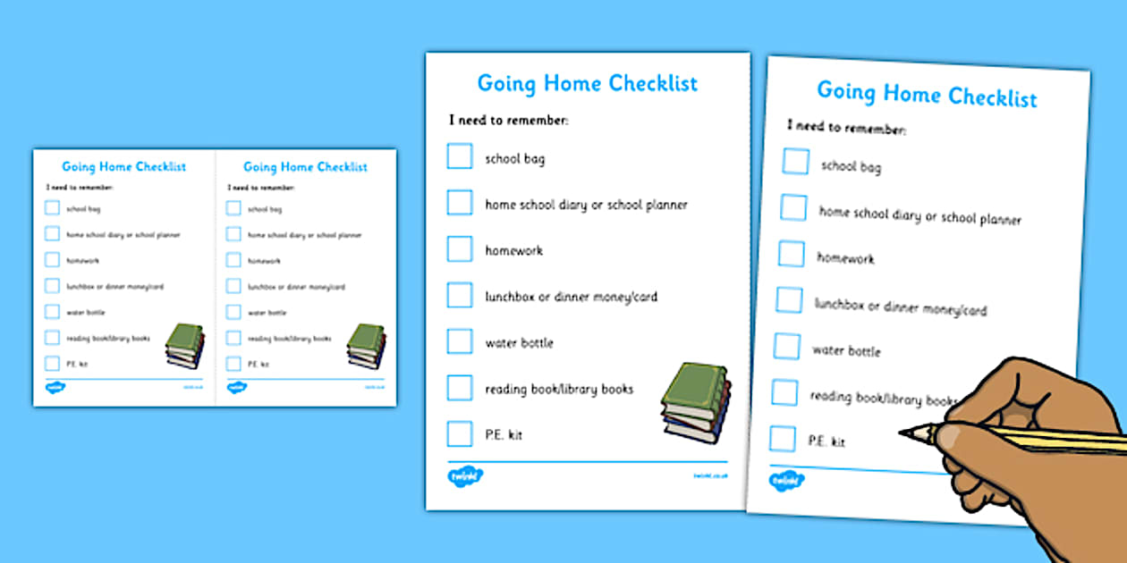 Going Home Checklist Secondary (teacher made) - Twinkl