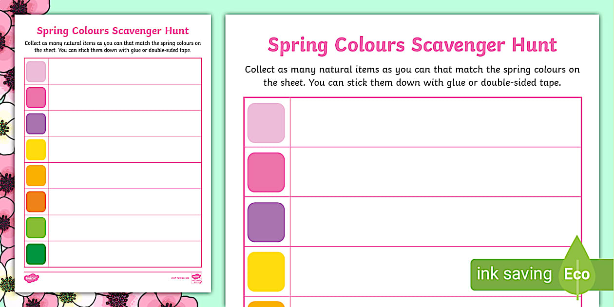 Spring Colours Scavenger Hunt Activity (l'enseignant a fait)