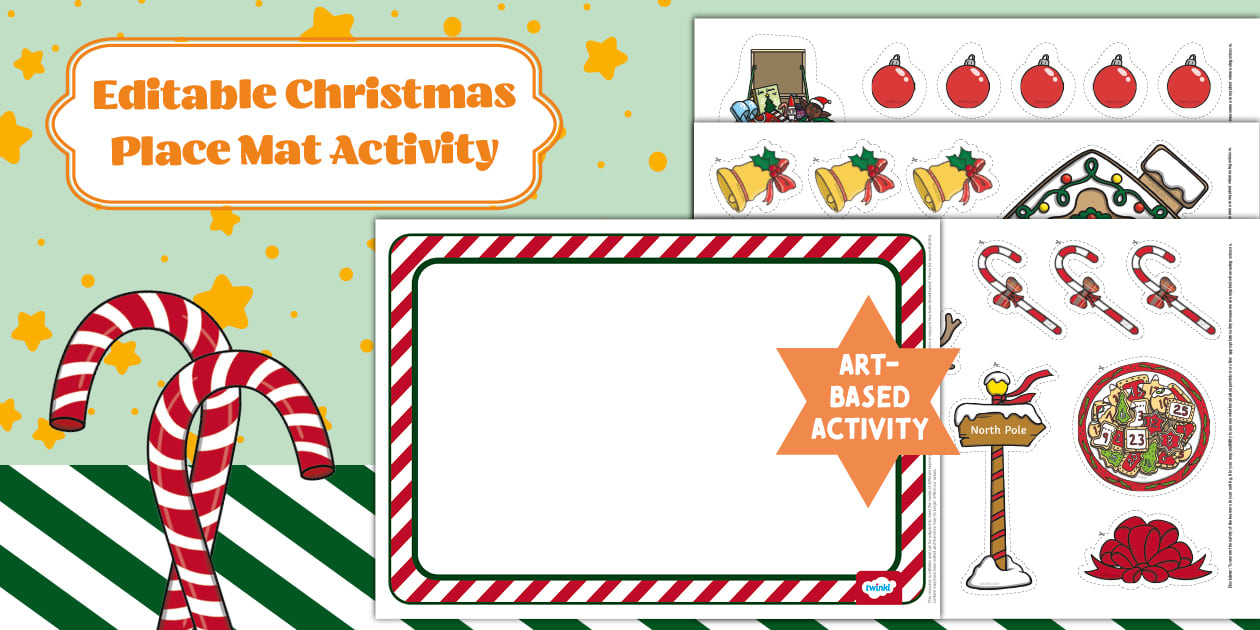 Editable Christmas Place Mat Activity