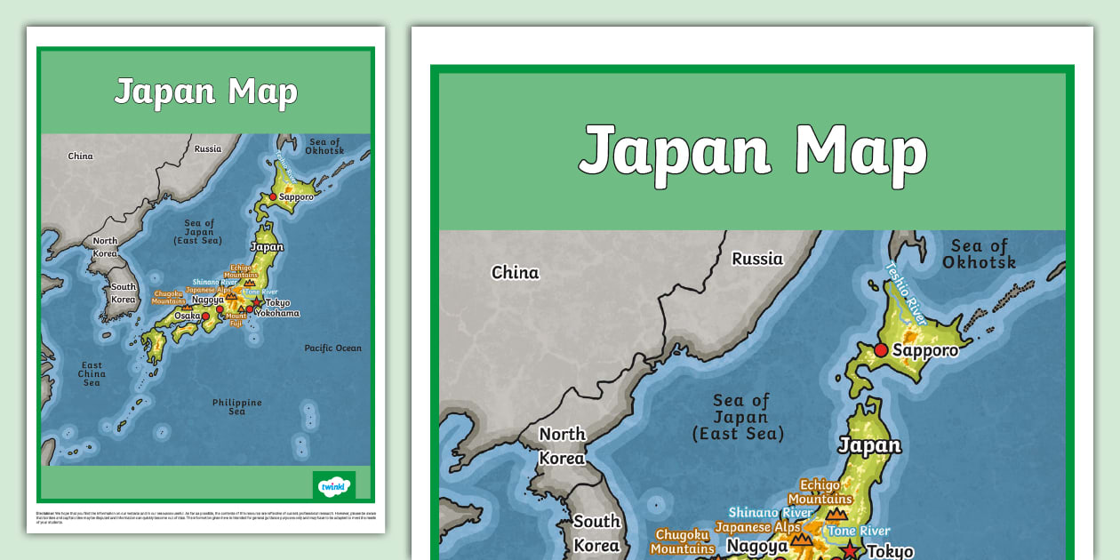 KS2 Map of Japan - Geography (teacher made) - Twinkl