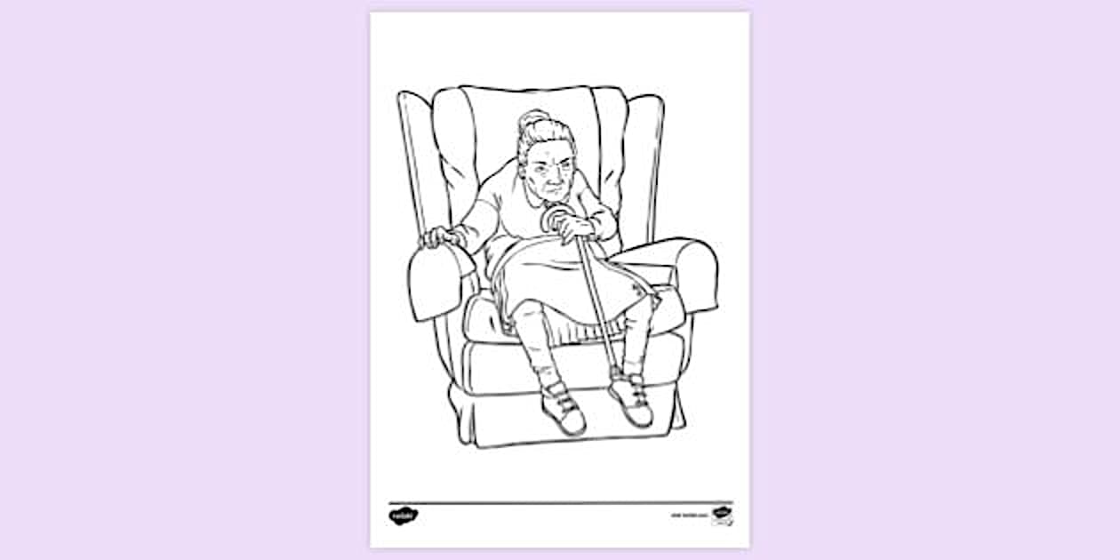 Granny Colouring Sheet - Primary Resources (teacher made)