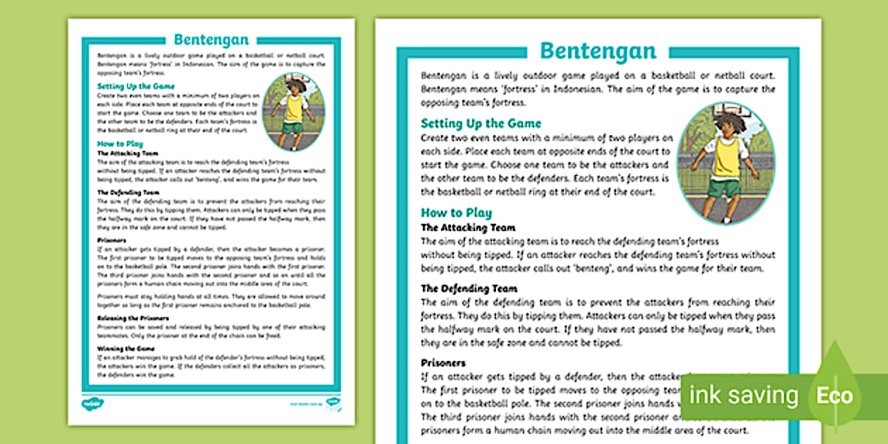 Indonesian Games Instructions: Bentengan (professor feito)