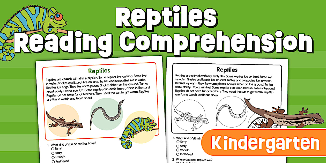 Reptiles Reading Passage Comprehension Worksheet