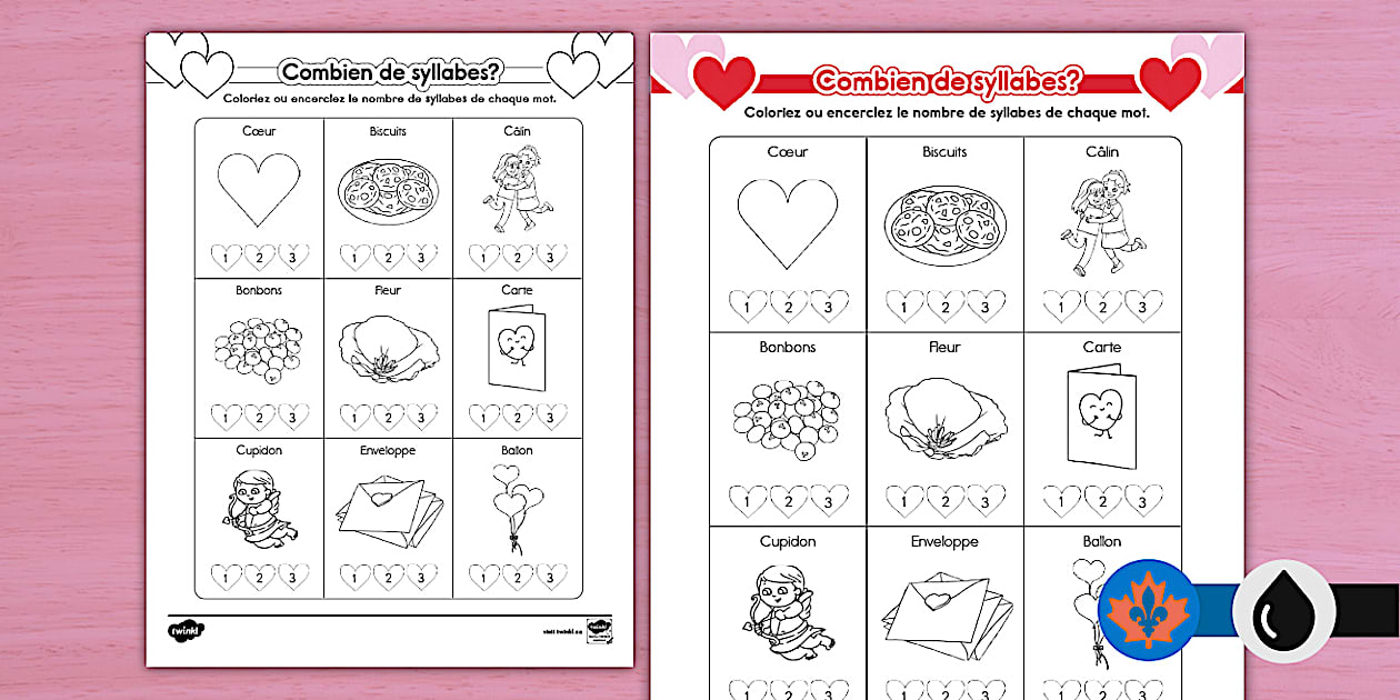 How Many Syllables? Valentine's Day French (Teacher-Made)