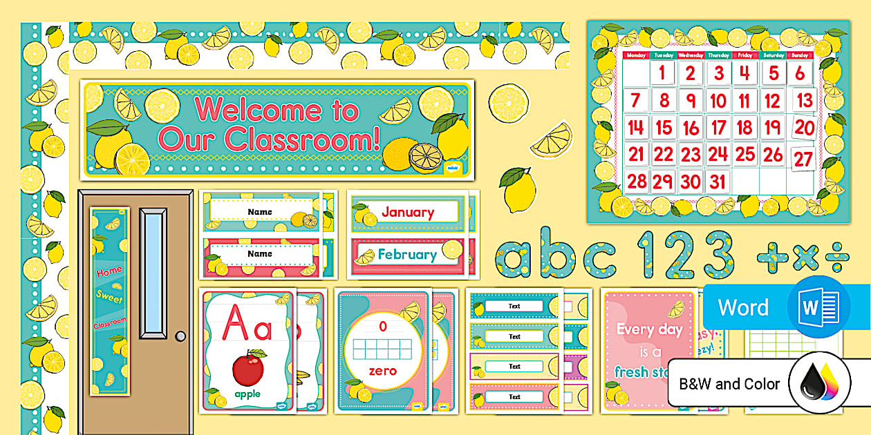 Lemon Classroom Decor Pack for 1st Grade | Twinkl USA