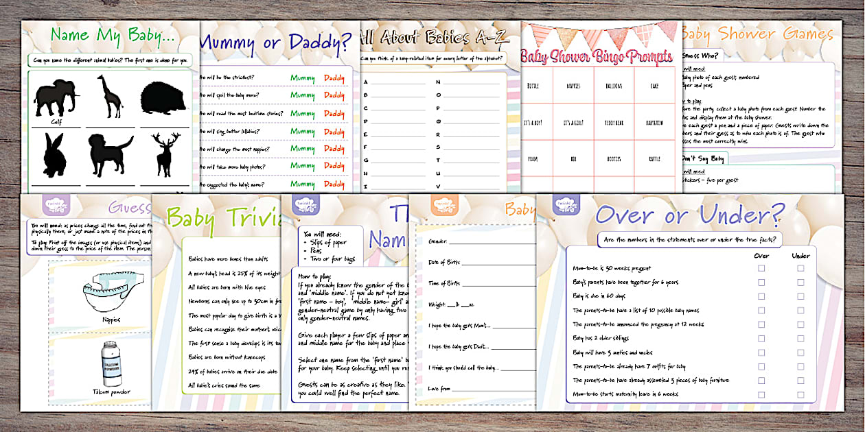 Baby Shower Games Bumper Pack | Twinkl Party (teacher made)