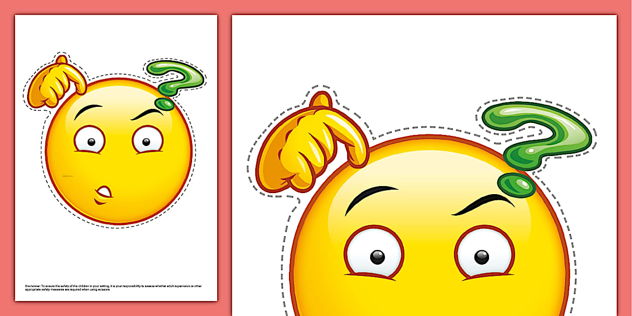 Confused Emoticon Cut-Out (Teacher-Made) - Twinkl