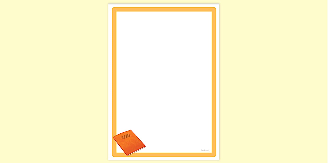 Simple Blank Exercise Book Page Border | Twinkl Page Borders
