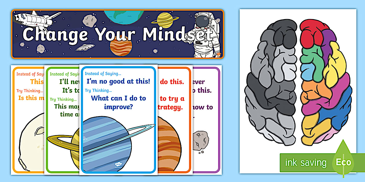 Editable Space Themed Developing Growth Mindset Display Pack