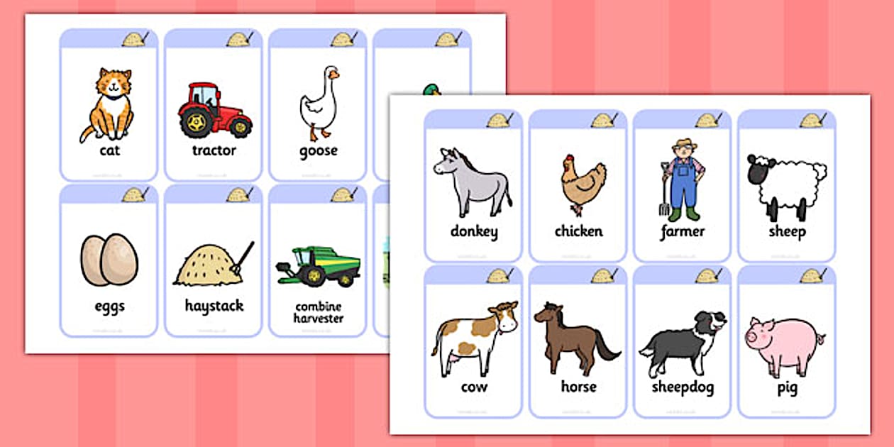 Farm Flashcards - ESL Farm Vocabulary (teacher made)