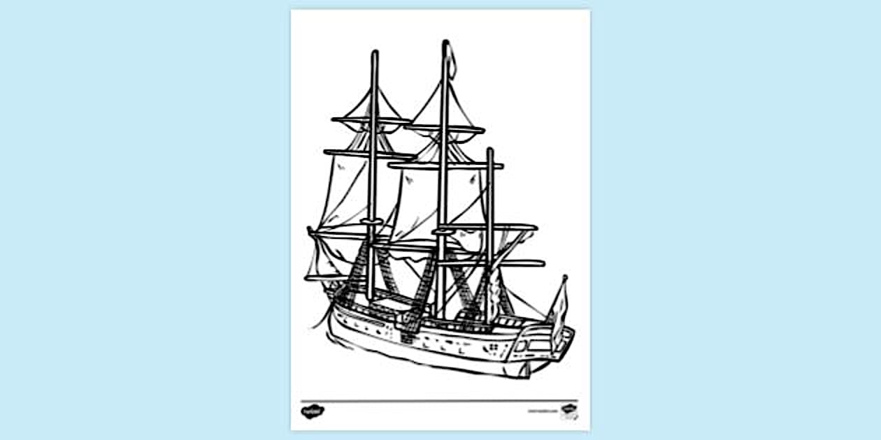 British Colonial Brig Colouring Sheet | Colouring Sheets
