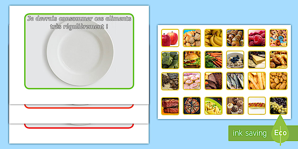 Cursive Feuille d'activités de tri : manger sainement