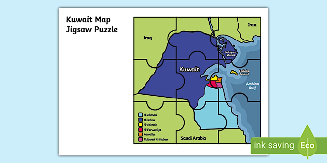 Kuwait Map Jigsaw Puzzle - Kuwait Geography Resources