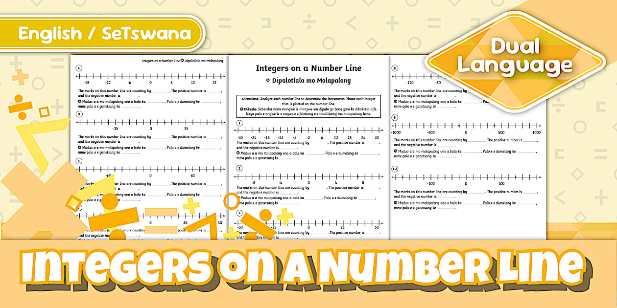 Grade 7 Maths - Term 1 - Integers on a Number Line - Activity Sheet