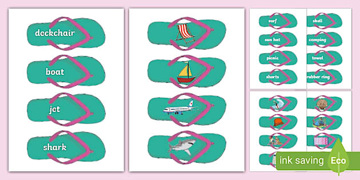 Summer Level 3 Phonics Flip-Flop Match Game (teacher made)