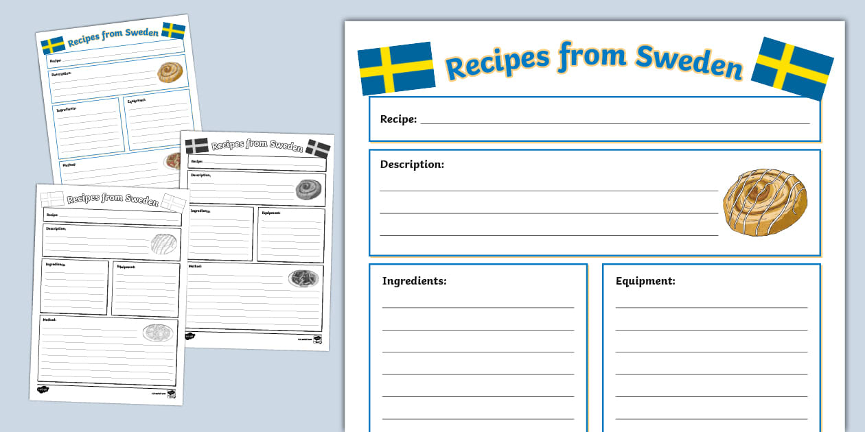 Swedish Recipe Writing Template (teacher made) - Twinkl