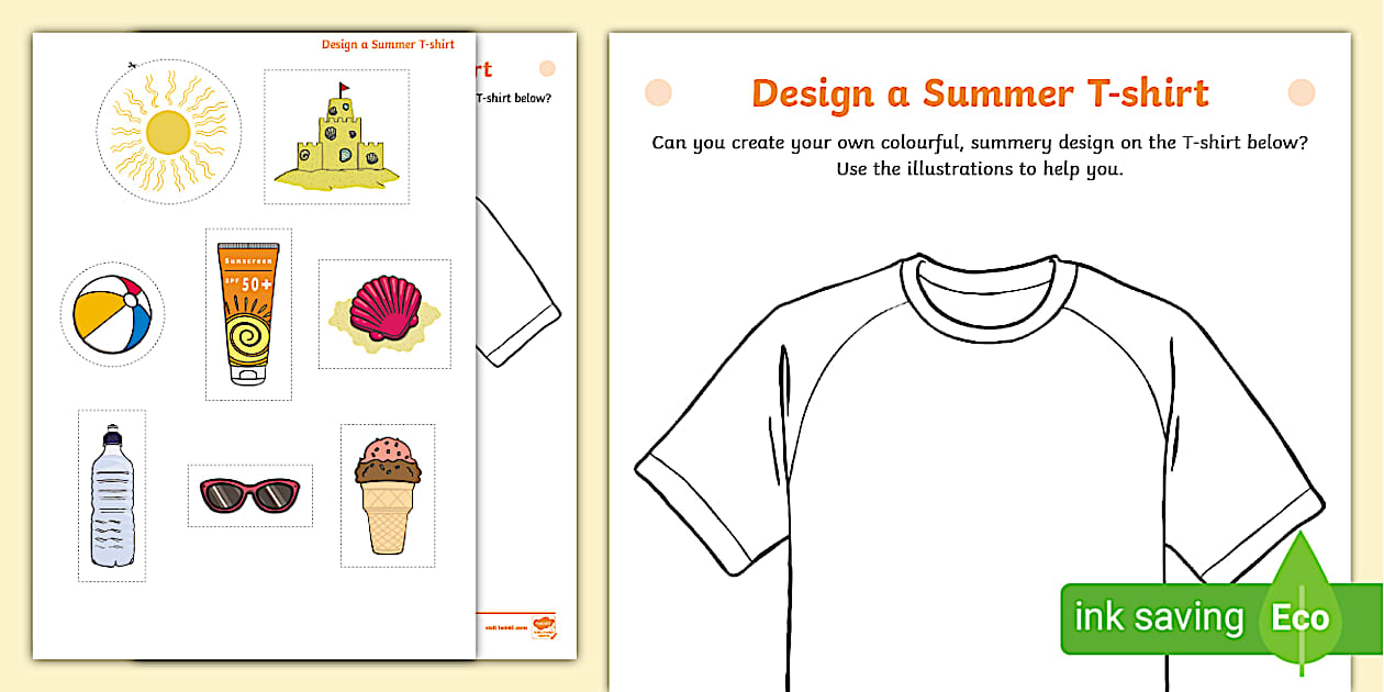 Design a Summer T-shirt Activity (teacher made) - Twinkl